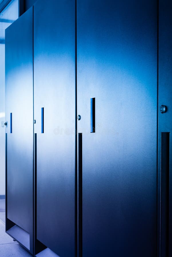 Server Racks with Detail on Door Lock Stock Image - Image of hardware ...