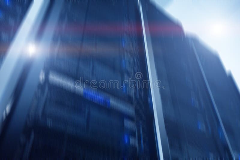 Server Racks in Empty Secure Computer Data Centre Stock Image - Image ...