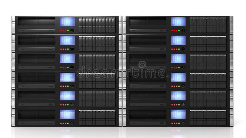 Server racks stock illustration. Illustration of cloud - 61901900