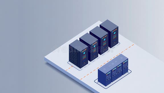 Server Racks Isometric View, Data Center, it Infrastructure, Technology ...
