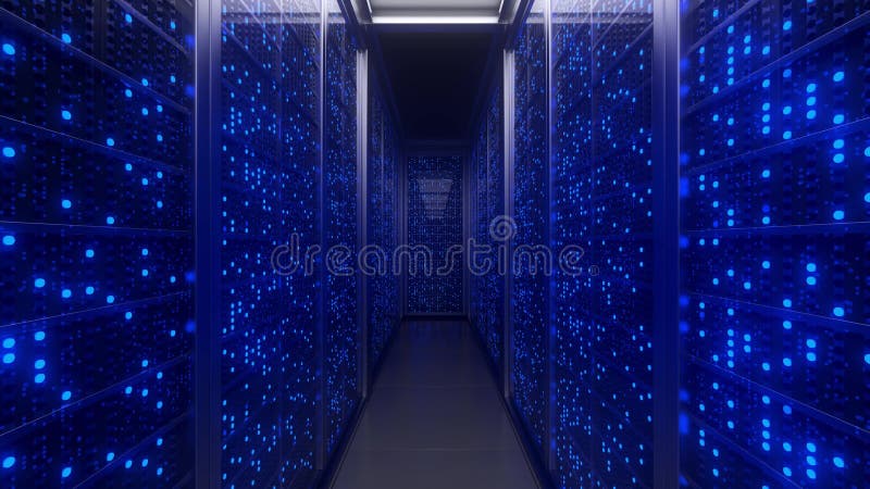 Server Racks in Server Interior Room Data Center. Server Room Center ...