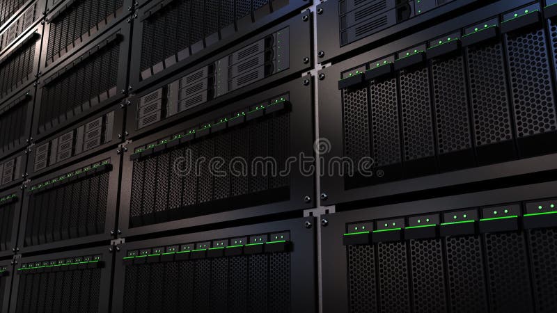 Server Racks in Computer Network Security Server Room Data Center, 3d ...