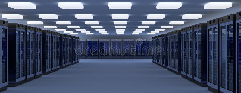 Server Room Data Center. Datacenter Hardware Cluster. Backup, Hosting ...