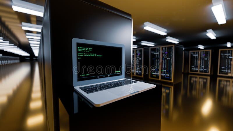 Rackmount LED Console in Server Room Data Center. Server. Room Servers ...