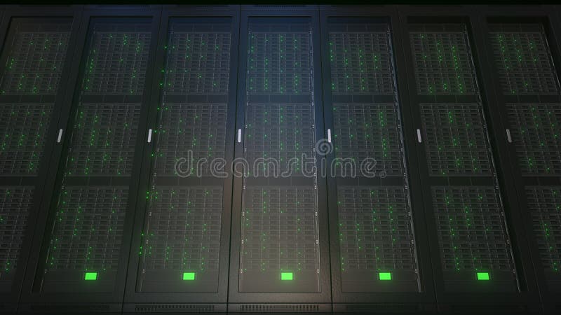 Realistic Server Racks in Modern Server Room, Loopable 3D Animation ...