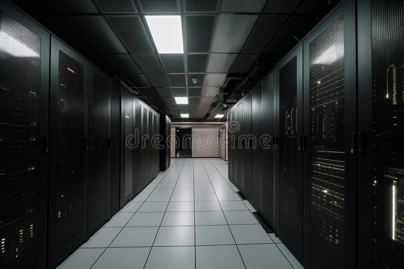 Server Racks in Server Room Data Center. Generative Ai Stock ...