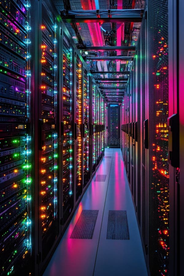 Server Racks, Two Server Racks Arranged in an X Shape Represent the ...