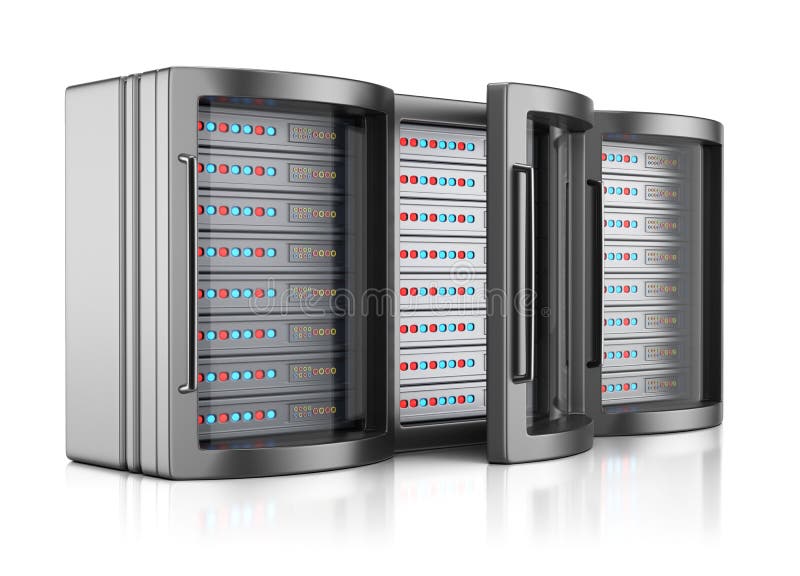 Server Racks in Server Room Data Center Stock Illustration ...