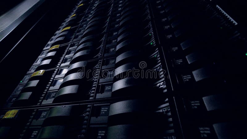 Big Server Racks at Modern Data Center. Internet Technology Concept. 4K ...
