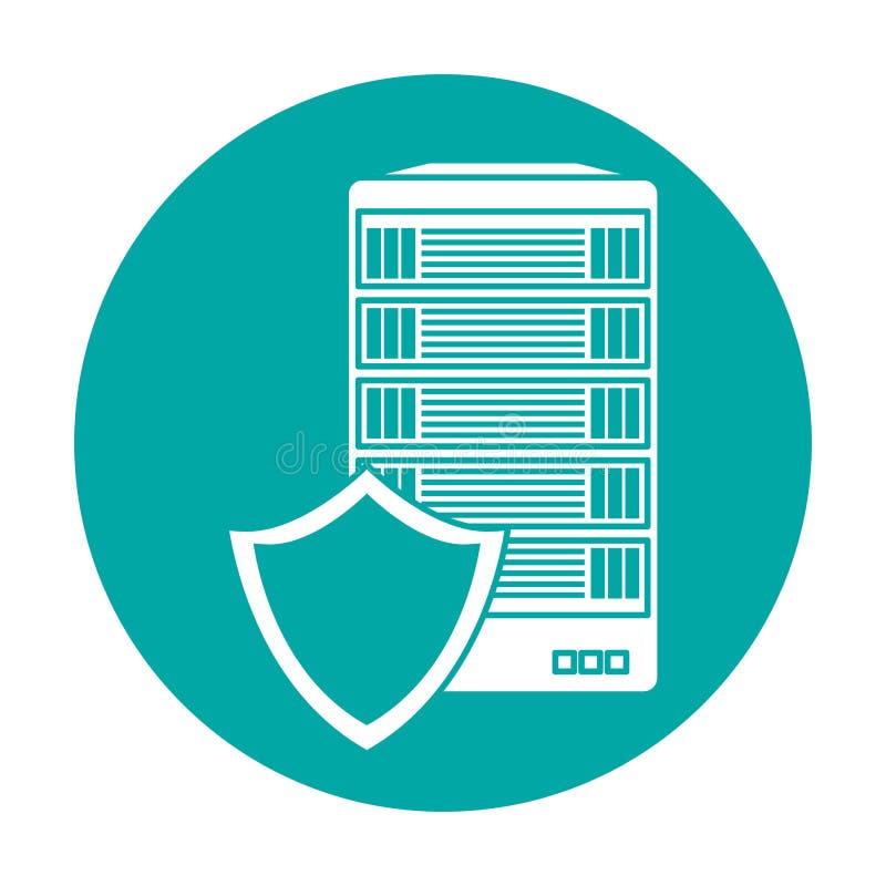 Server Related Shield Icon Image Stock Illustration - Illustration of ...