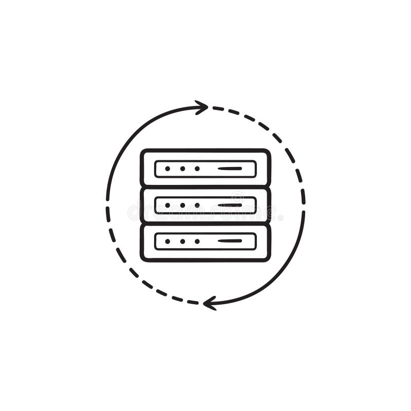 Server Reload Hand Drawn Outline Doodle Icon. Stock Vector ...