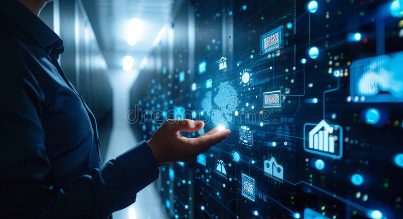 It Server Room in Advanced Datacenter Services Cloud Connections Stock ...