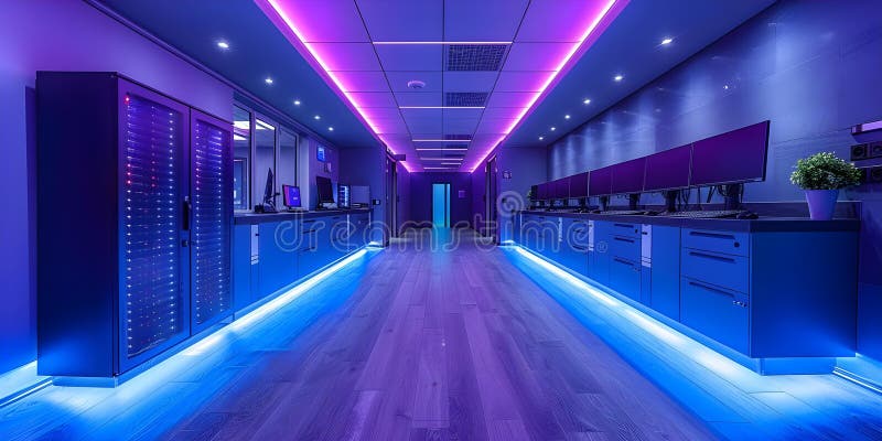 Server Room with Backup Power Supply Lighting and Air Conditioning ...