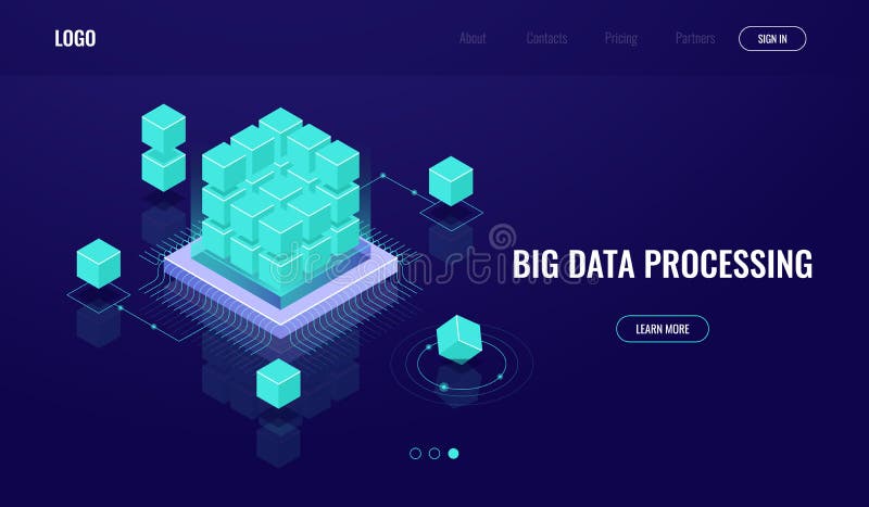 Big Data, Artificial Intelligence Ai Isometric Icon, Neural Network, Information Processing ...