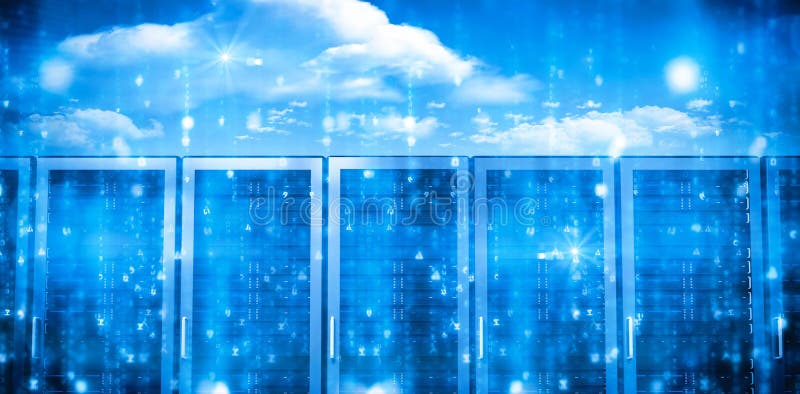 Server room in blue stock photo. Image of people, server - 255407002