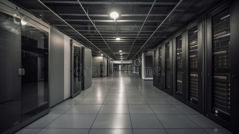 Server Room in Building. Generative AI Stock Illustration ...