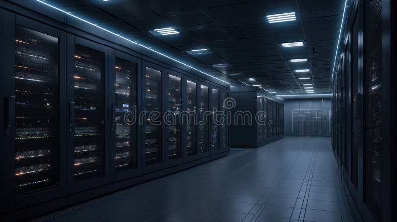 Server Room in Building. Generative AI Stock Illustration ...