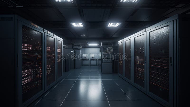 Server Room in Building. Generative AI Stock Illustration ...