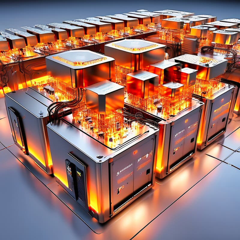 Server Room with Server Cabinets, Digitalis for Host PC. Management and ...