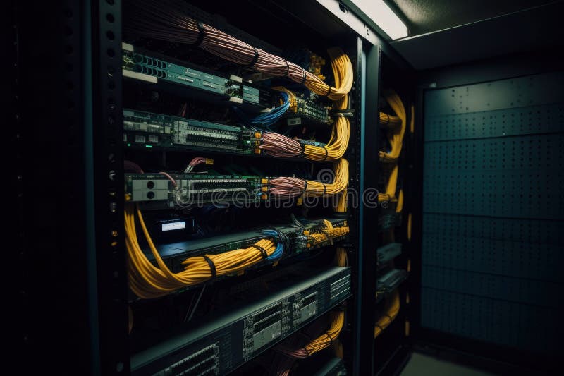 Server room cables server stock illustration. Illustration of internet ...
