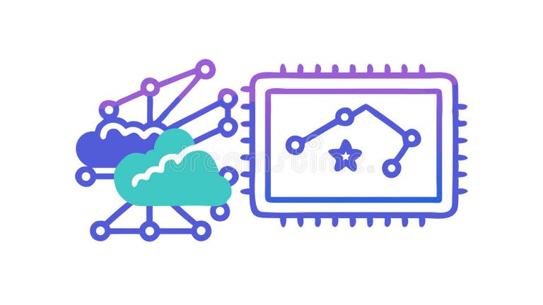 Server Room Capacity, Data Storage Usage, Network Efficiency, Vector ...