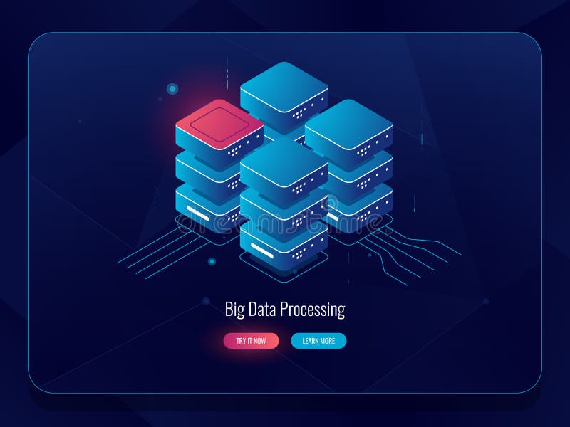 Futuristic Icon Banking Online, Server Room, Concept, Big Data ...