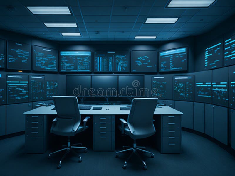 The Server Room with Computers. Stock Illustration - Illustration of ...