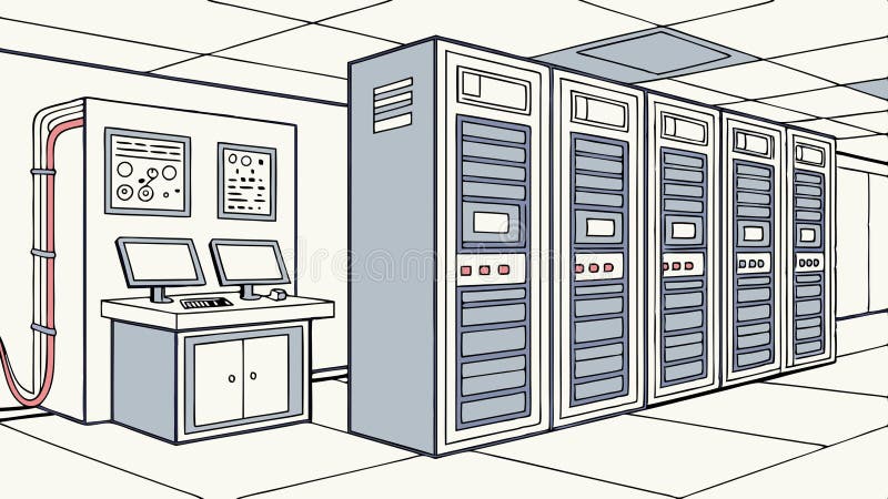 Server Room with Computers, Data Center and Information Technology ...