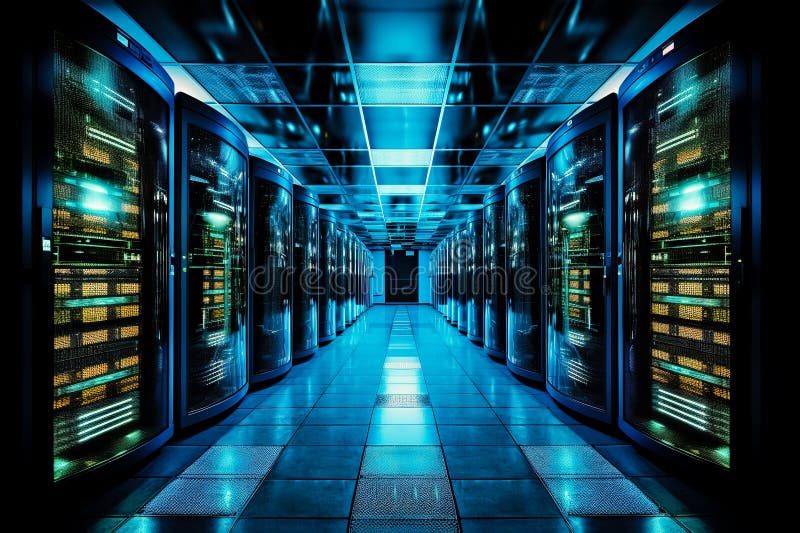 Server Room or Server Computers. Generative AI Stock Illustration ...