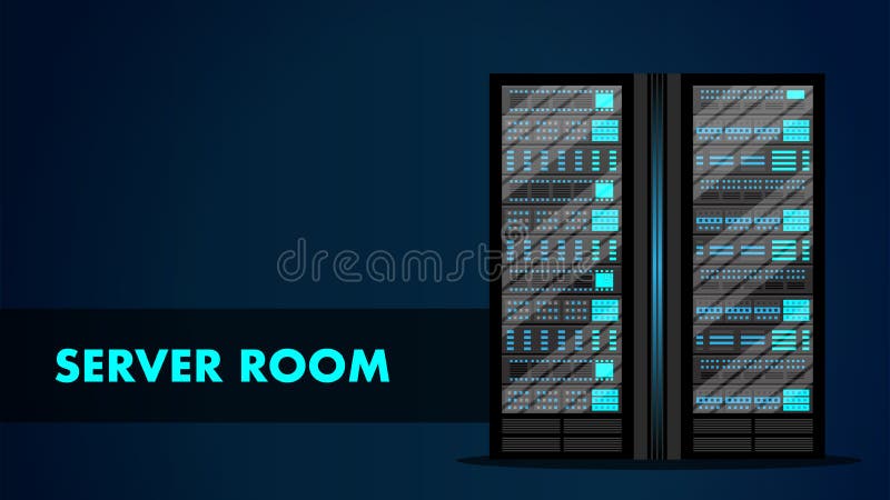 Server Room Concept. Web Hosting Center Data Bank Stock Illustration ...