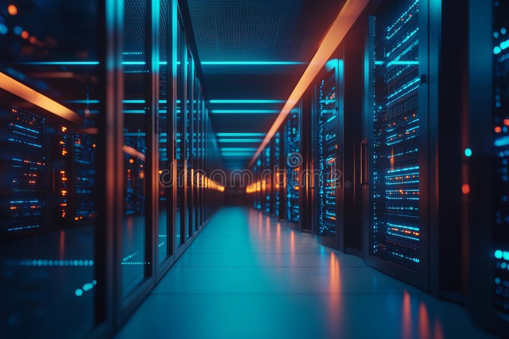 A Server Room with Connectivity and Computing Capabilities, Networking ...