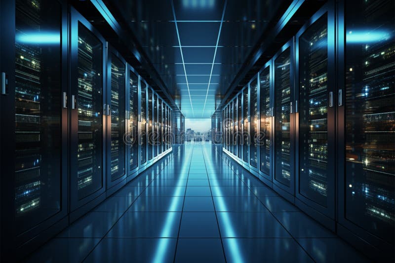 Server Room the Core of a High Tech Data Center Infrastructure Stock ...