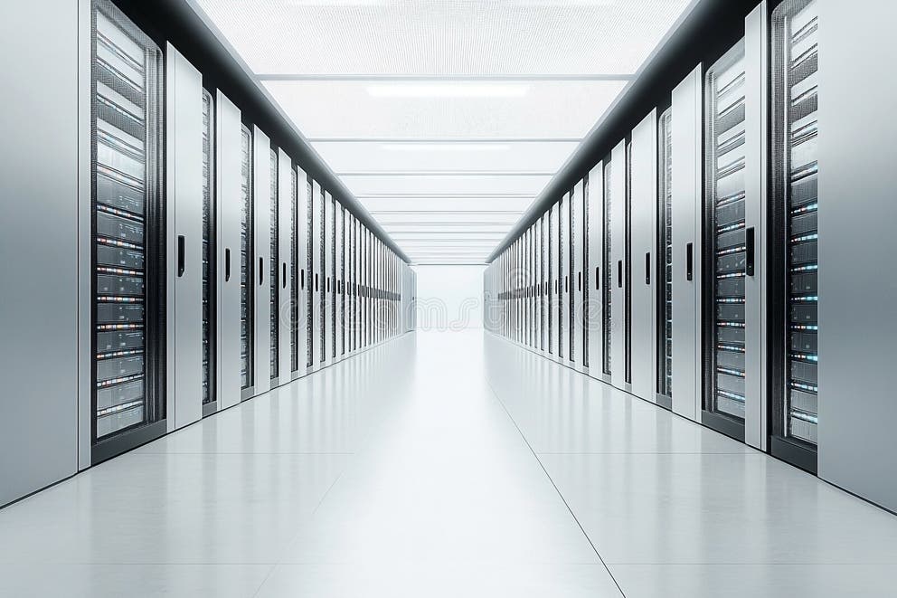 Server Room Corridor: a Modern Data Center with Rows of Network ...