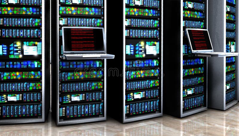 Server Room in Datacenter, Room Equipped with Data Servers. Stock Photo ...