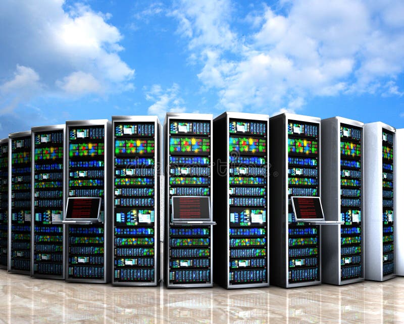 Server Room in Datacenter, Room Equipped with Data Servers. Stock ...