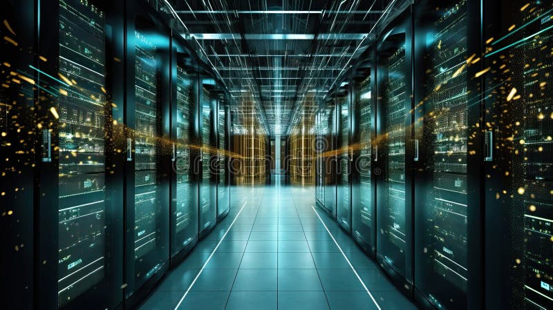 Server room data center stock illustration. Illustration of data ...