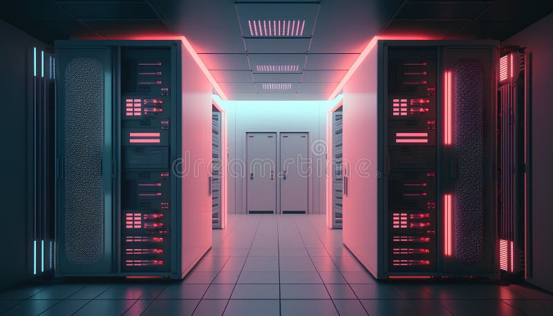 Server Room Data Center. Backup, Hosting, Mainframe and Computer Rack ...