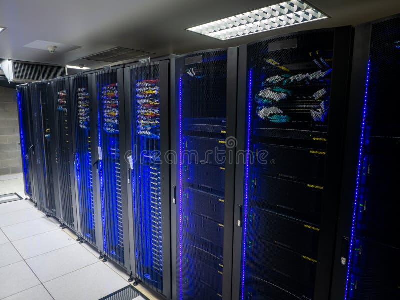 Server Room Data Center. Backup, Mining, Hosting, Mainframe Stock Photo ...