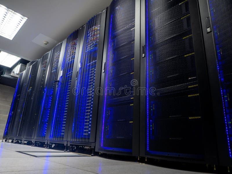 Server Room Data Center. Backup, Mining, Hosting, Mainframe Stock Photo ...