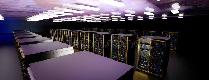 Server Room Data Center. Backup, Mining, Hosting, Mainframe, Farm and ...