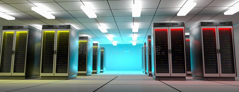 Server Room. Server Data Center. Backup, Mining, Hosting, Mainframe ...