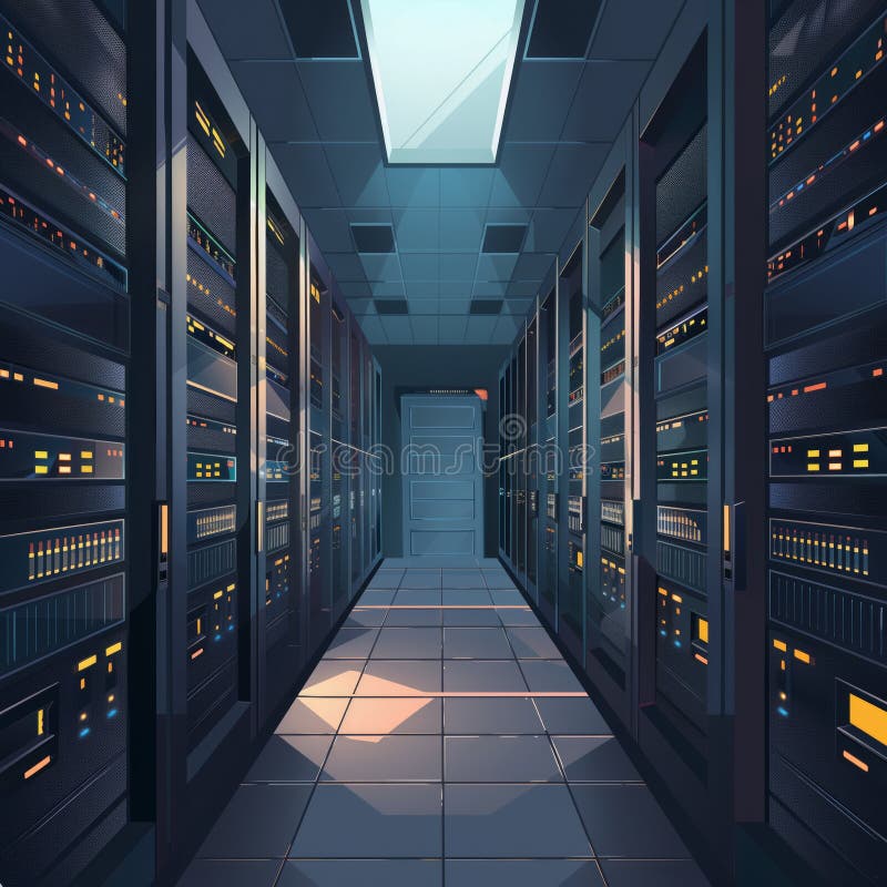 Server Room Data Center. Backup, Mining, Hosting, Mainframe, Farm and ...