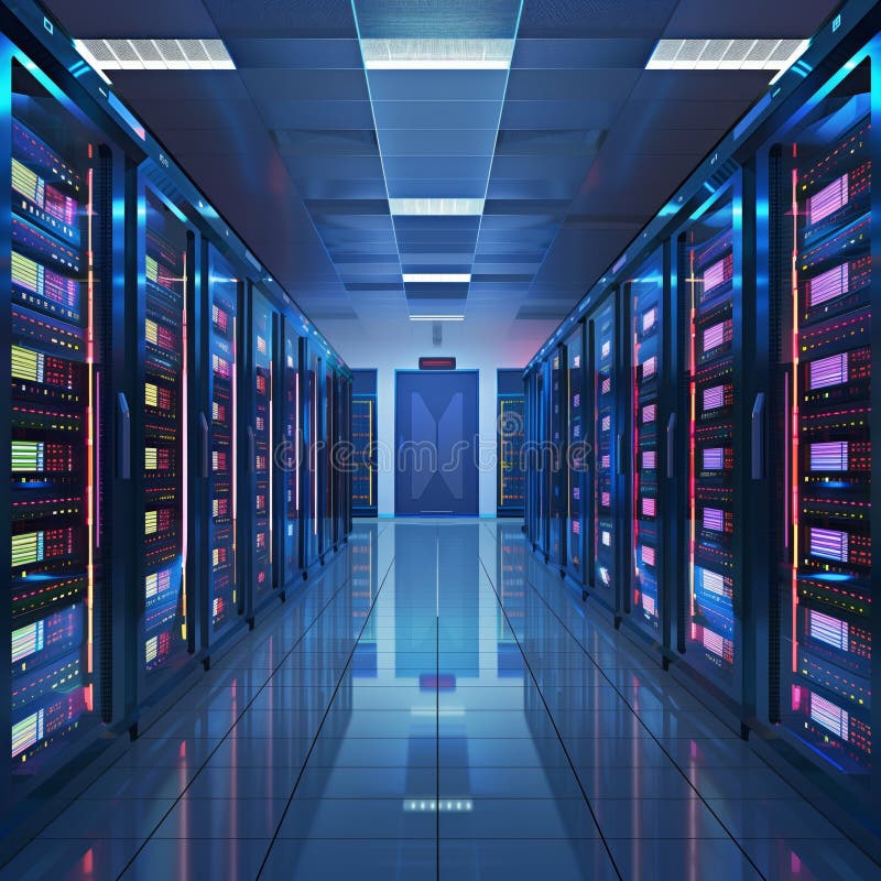 Server Room Data Center. Backup, Mining, Hosting, Mainframe, Farm and ...