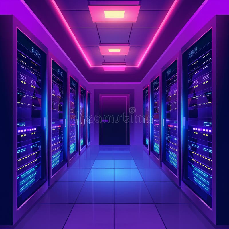 Server Room Data Center. Backup, Mining, Hosting, Mainframe, Farm and ...