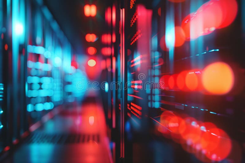 Server Room, Data Center. Big Data Storage. Cloud Computing Technology ...