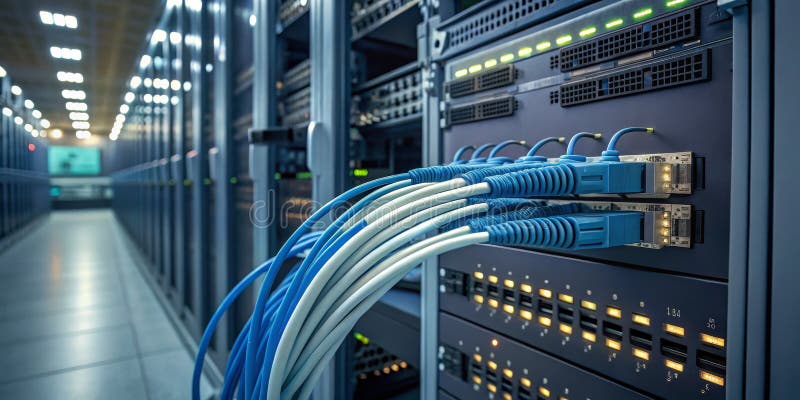 Server Room Data Center with Cables,Network , it Infrastructure Stock ...