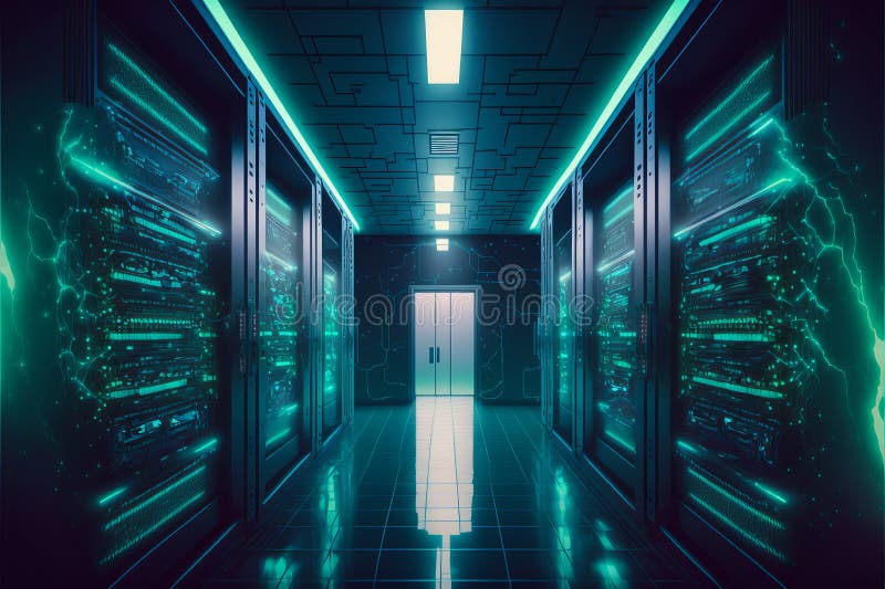 Server Room Data Center with Cinematic Lighting. Generative Ai Stock ... Server Room Data Center with Cinematic Lighting. Generative Ai Stock ...