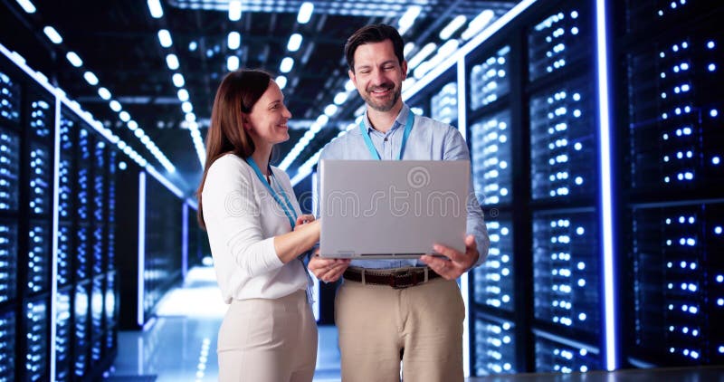 Engineers Data Center Server Room Configuring Ai Technology Stock Photos - Free & Royalty-Free ...