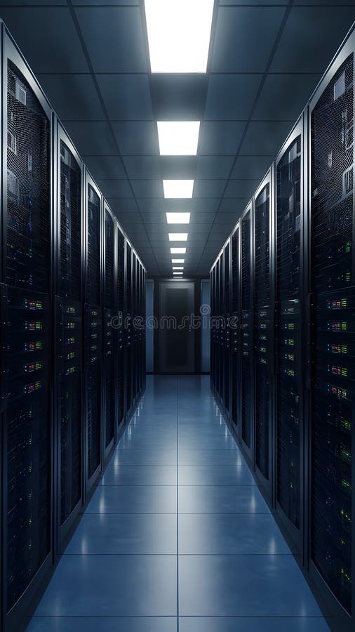 Server Room in Data Center, Concept of Big Data Storage Stock ...