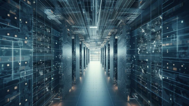 Server Room Data Center 3D Rendering Elements of this Image Furnished ...